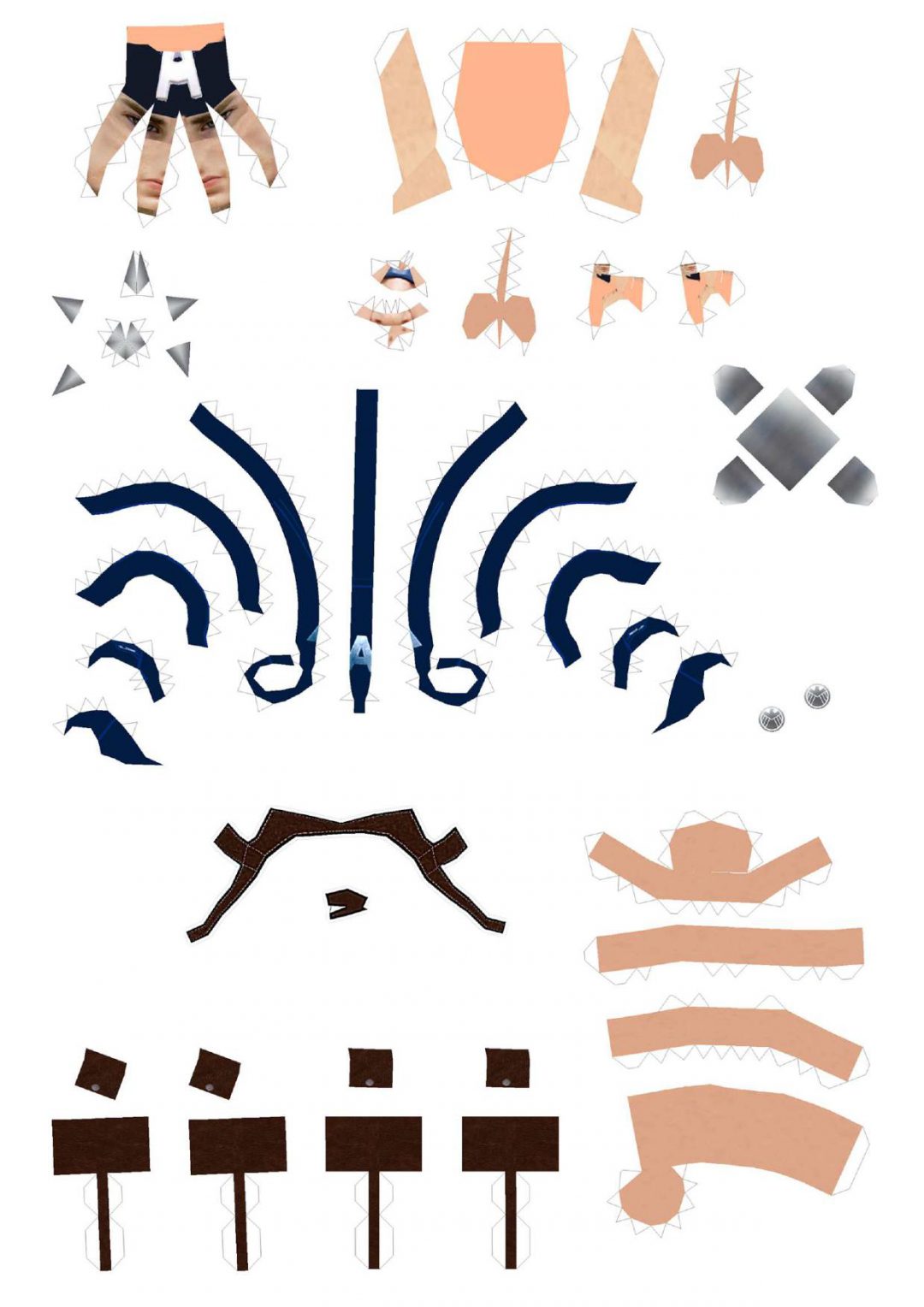 Paper models Paper model: Captain America free & printable for kids and ...