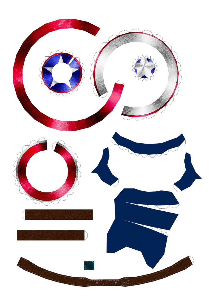 Paper models Paper model: Captain America free & printable for kids and ...