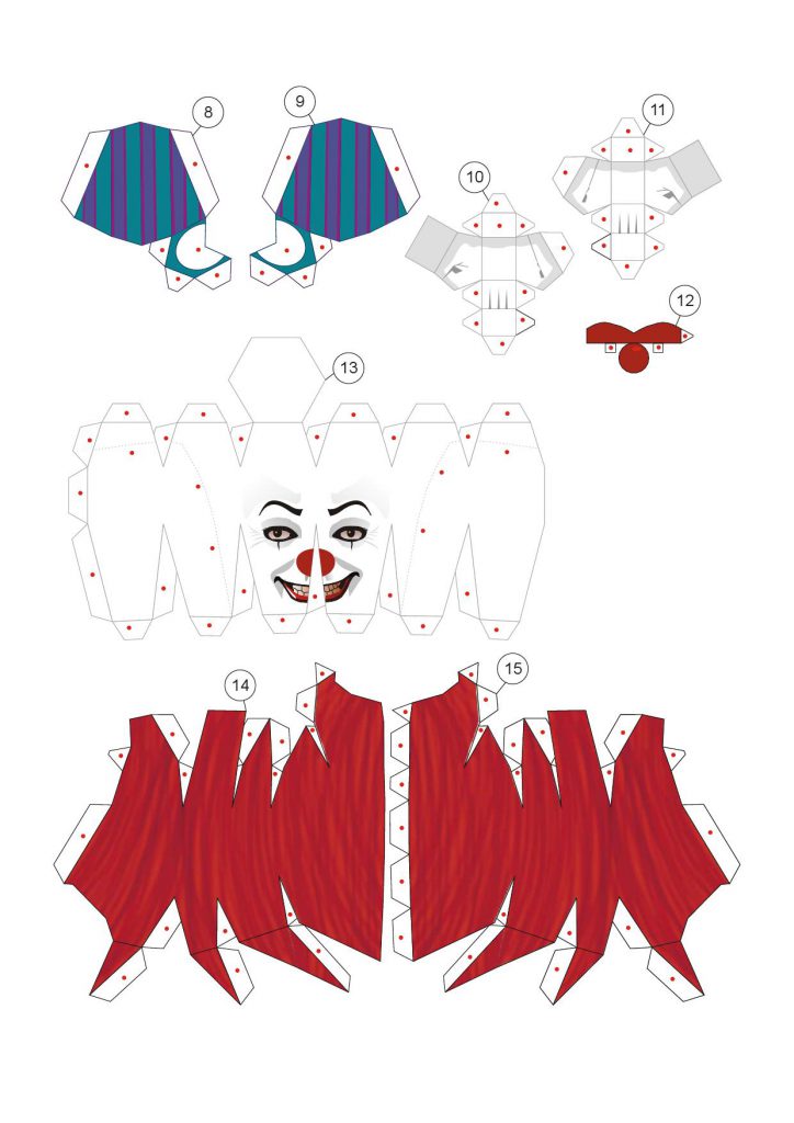 Paper model: Pennywise Clown free & printable for kids and adults ...