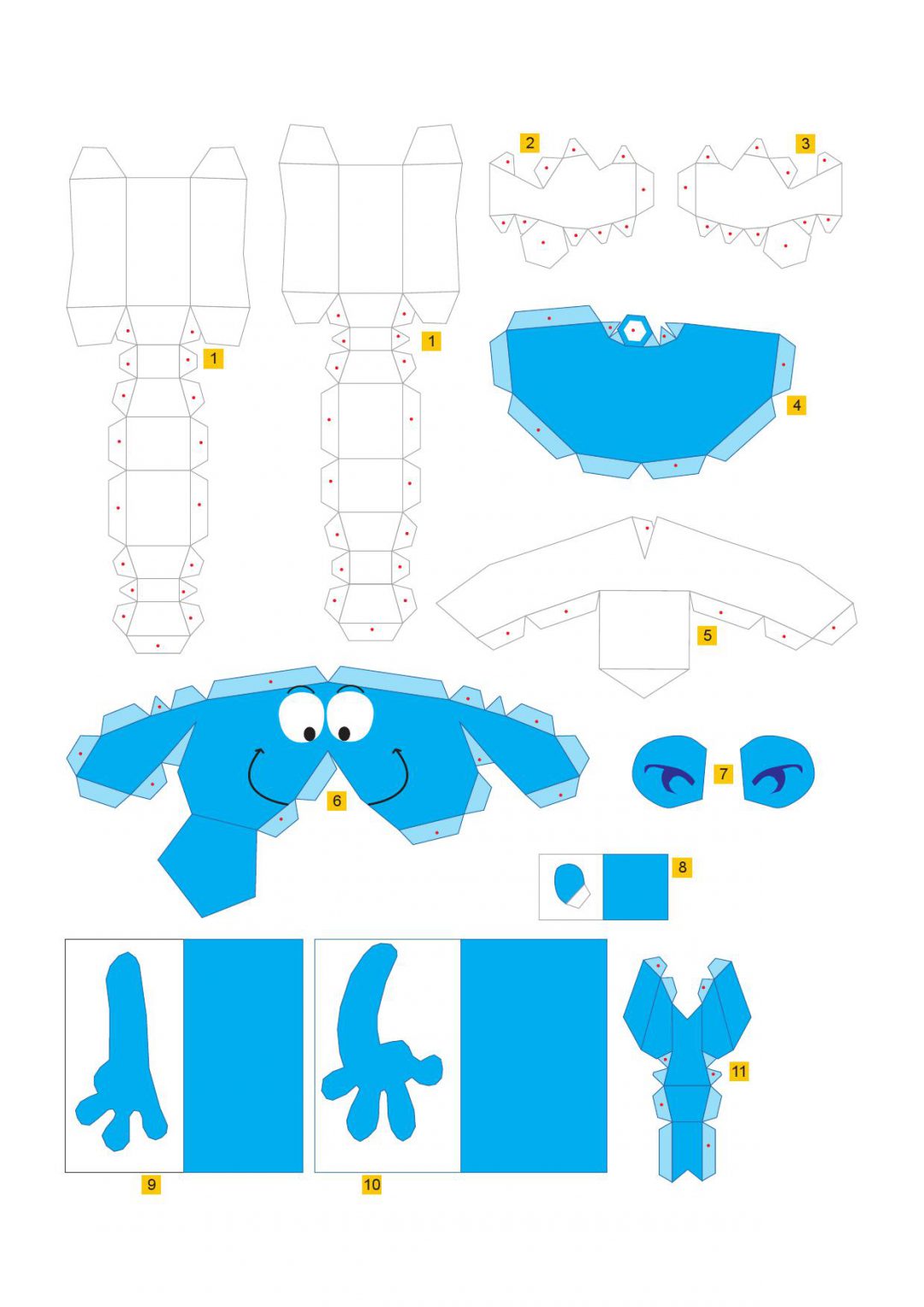 Paper model: Smurf free & printable for kids and adults Downloadable ...