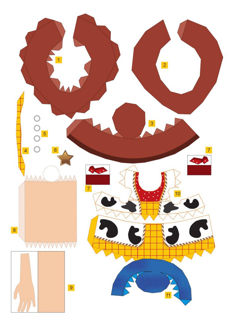 Paper model: Woody (Toy Story) free & printable for kids and adults ...