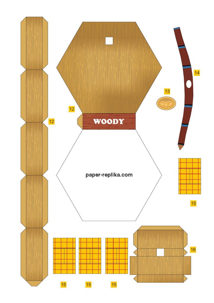 Paper model: Woody (Toy Story) free & printable for kids and adults ...