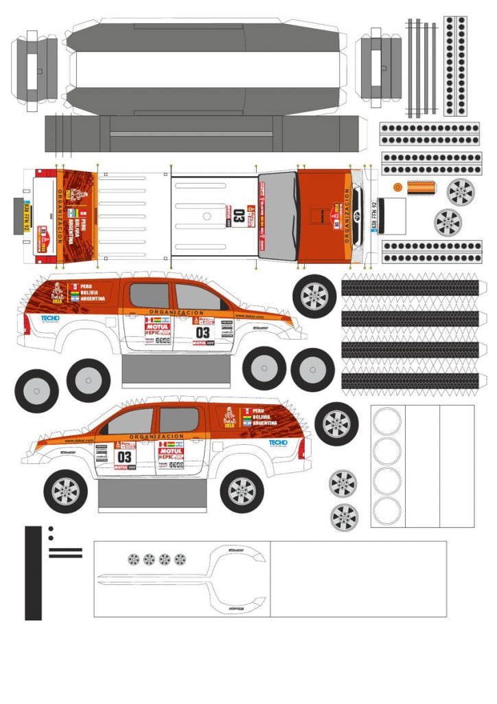 Paper model: Toyota Hilux free & printable for kids and adults ...
