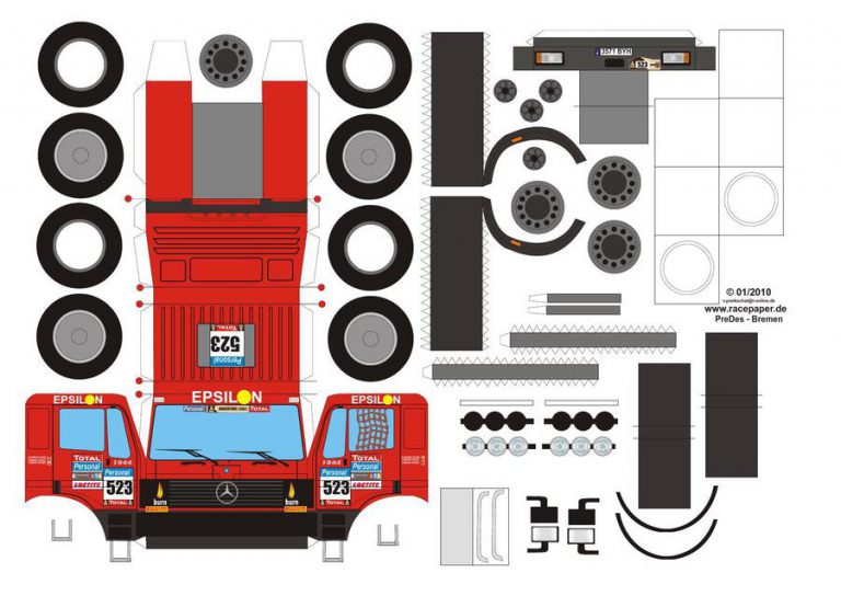 Paper model: Mercedes free & printable for kids and adults Downloadable ...