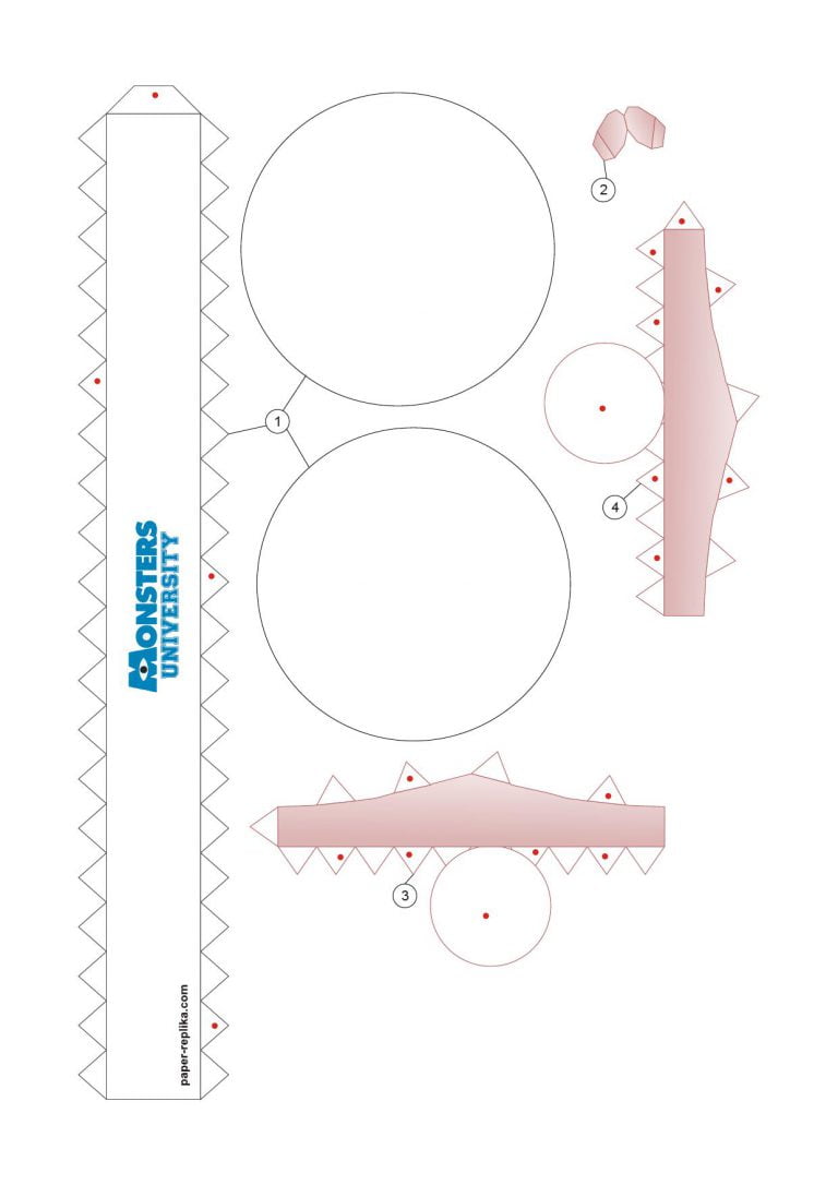 Paper model: Scott Squibbles (Monsters inc) free & printable for kids ...
